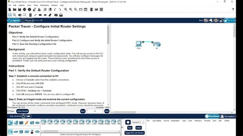 1014 Packet Tracer Configure Initial Router Settings Youtube