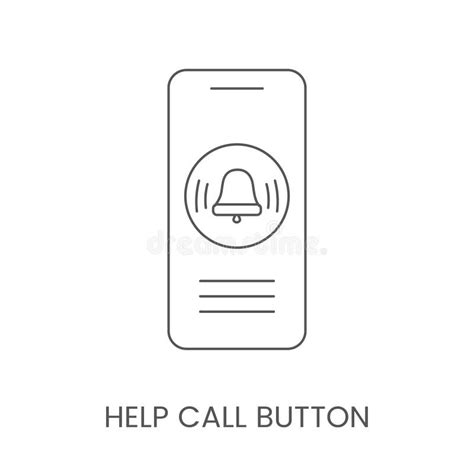 In App Help Button Linear Vector Icon Stock Vector Illustration Of