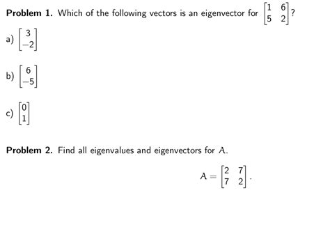solved problem 1 which of the following vectors is an