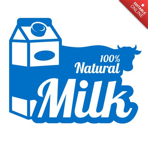 Natural Milk Logo Design Template Free Design Template
