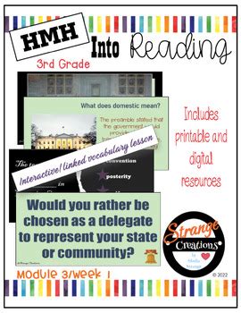 HMH Into Reading 3rd Grade Module 3 Week 1 Supplement By Strange Creations