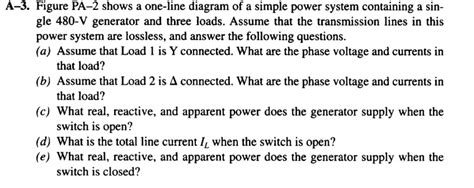 Solved A 3 Figure Pa 2 Shows A One Line Diagram Of A Simple