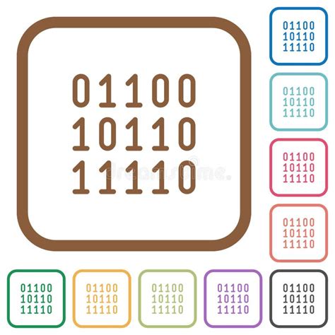 Binary Code Simple Icons Stock Vector Illustration Of Code 186568234