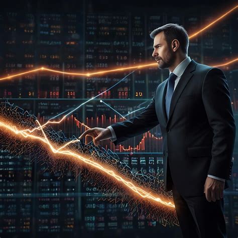 A Man In A Suit And Tie Is Standing In Front Of A Computer Screen With A Graph That Says Quot