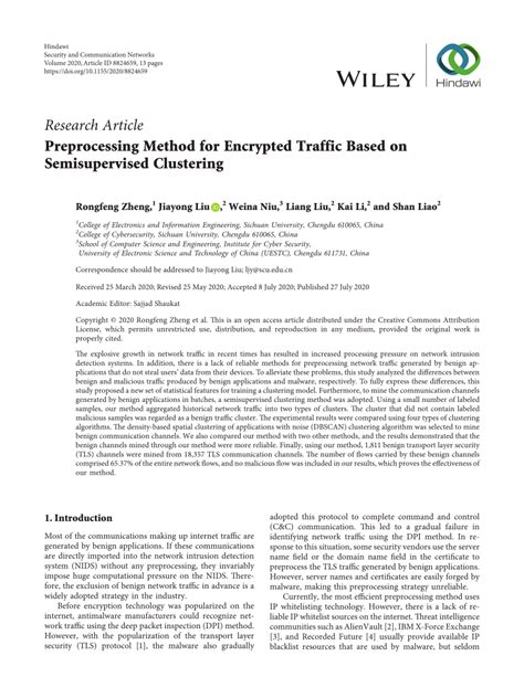 Pdf Preprocessing Method For Encrypted Traffic Based On