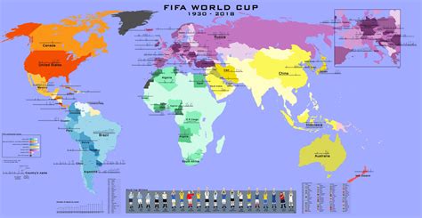 Fifa World Cup Map 1930 2018 [oc] [6561x3403] Mapporn