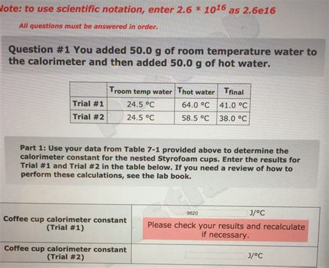 Solved Note To Use Scientific Notation Enter 26 1016