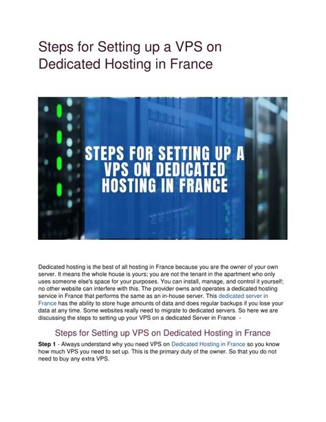 Ppt Steps For Setting Up A Vps On Dedicated Hosting In France Powerpoint Presentation Id