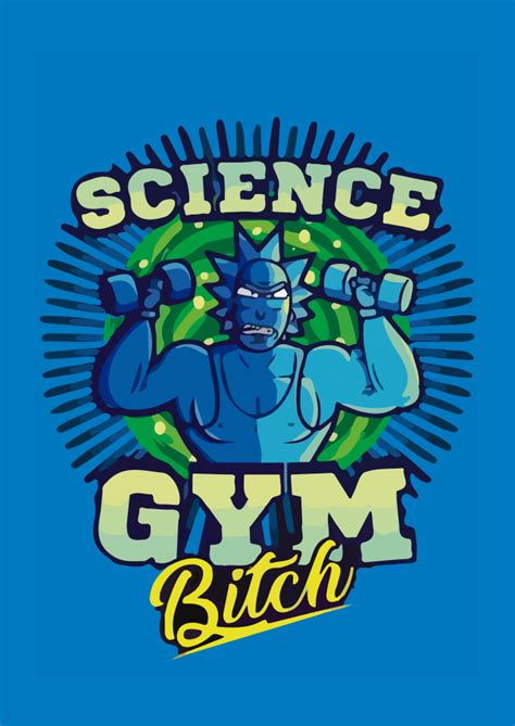 T Shirt Estonada Science Gym Rick And Morty Em Geekshirt