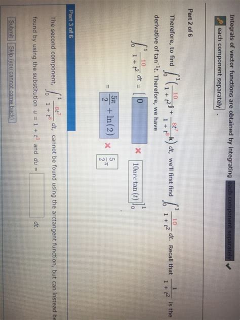 Solved Integrals Of Vector Functions Are Obtained By