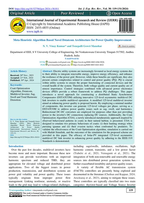Pdf Meta Heuristic Algorithm Based Novel Dstatcom Architecture For Power Quality Improvement