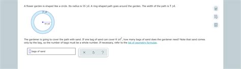 Solved A Flower Garden Is Shaped Like A Circle Its Radius