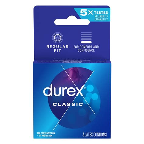 Durex Classic Condoms Reliable Pre Lubricated 3 Pack Kinkly Shop
