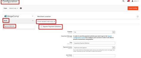 Magento Default Configuration Magento 2 Square Payment Gateway
