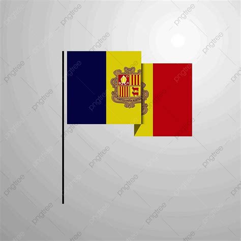 Andorra Flag Vector Design Images Andorra Waving Flag Design Vector
