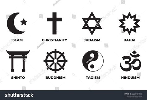 Pluralism Icon Religion Symbol Sign Major Stock Vector Royalty Free