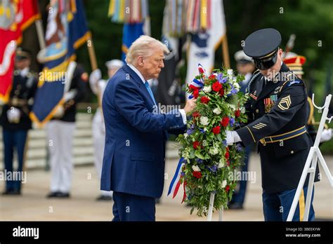 President Donald Trump Participates In A Wreath Laying Ceremony At The