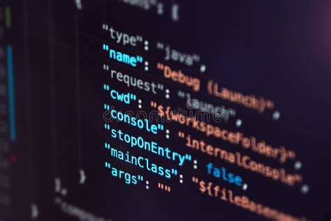 software developer programming code abstract computer script code closeup on monitor screen
