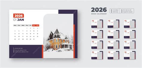 2026 Desk Calendar Template Desk Calendar Planner Premium Psd