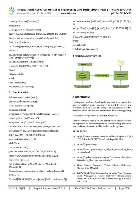 irjet face detection and recognition using opencv pdf