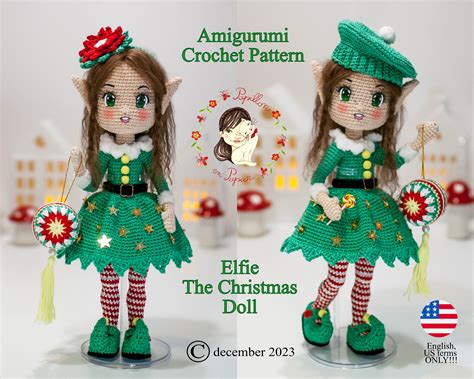 Amigurumi Elf Pattern Elfie The Christmas Doll Crochet Girl In