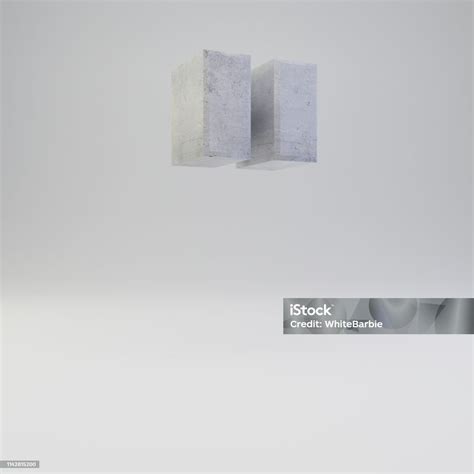콘크리트 더블 따옴표 흰색 배경에 고립 된 석고 텍스처와 기호 3차원 형태에 대한 스톡 사진 및 기타 이미지 3차원 형태 건설 산업 건축 Istock