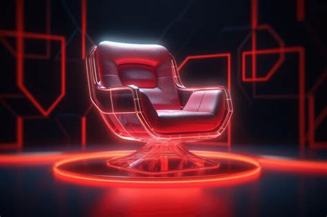 Premium Ai Image Futuristic Red Gaming Chair Illustration