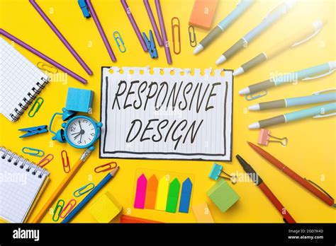 Text Caption Presenting Responsive Design Word For Web Page Creation