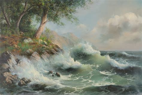Sea And Tree 24 X 36 Oil On Canvas