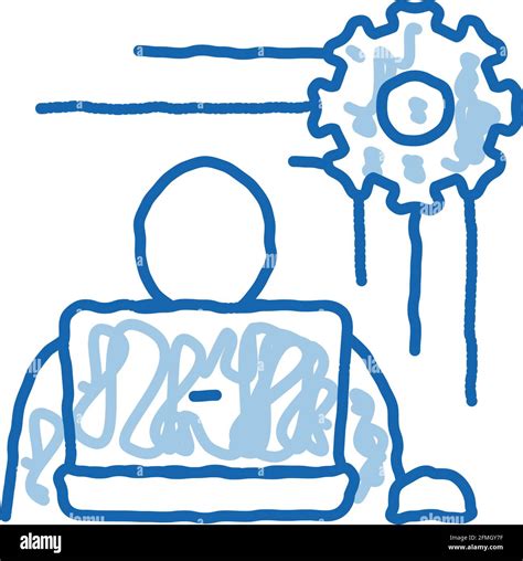 Programmer Work Doodle Icon Hand Drawn Illustration Stock Vector Image And Art Alamy