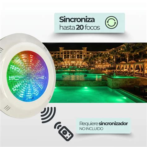 Foco Led Piscina 35w Rgb Sincronizado 12v Superficie Swimhome