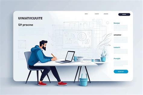 Premium Photo Man Is Working On Ui Ux Design Project Designer Drawing