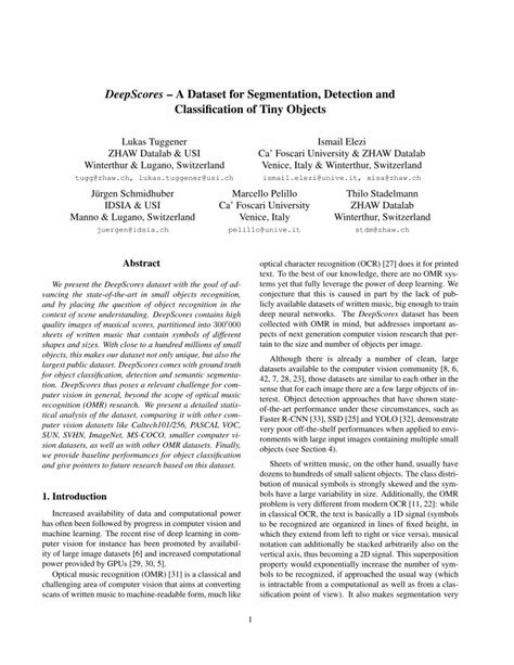 Pdf Deepscores A Dataset For Segmentation Detection And · Sun