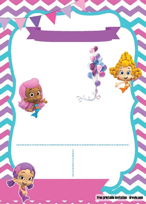 Free Bubble Guppies Invitation Template Employee Onboarding Template
