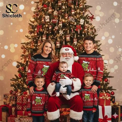 San Francisco 49ers The Grinch Wearing A Santa Claus Hat Ugly Christmas