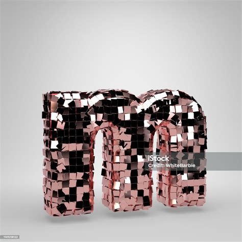 로즈 골드 디스코 공 소문자 M 흰색 배경에 고립 3d 렌더링 알파벳입니다 나이트클럽에 대한 스톡 사진 및 기타 이미지 나이트클럽 3차원 형태 구 Istock