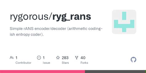 Github Rygorousrygrans Simple Rans Encoderdecoder Arithmetic