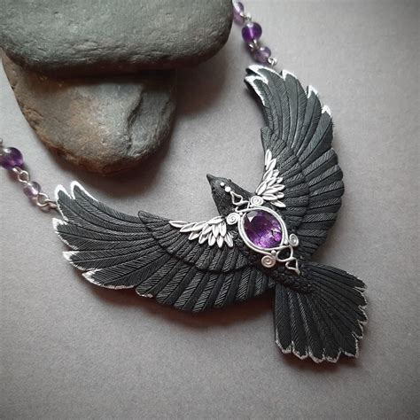 Raven Necklace Etsy