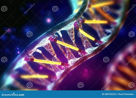 Close Up View Of A Dna Double Helix Concept Of Disorder Or Genetic Mutation Generative Ai