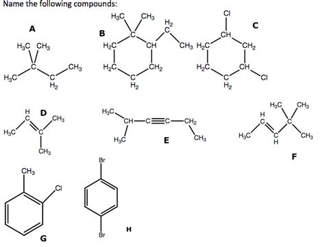 solved ch3 ci name the following compounds h3c А b Нас сна
