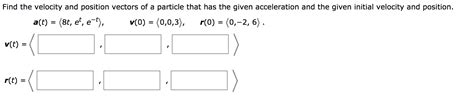 Solved Find The Velocity And Position Vectors Of A Particle