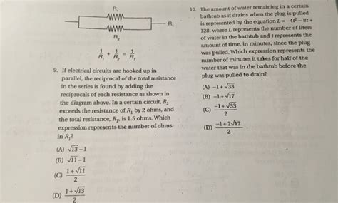If Electrical Circuits Are Hooked Up In Parallel The Reciprocal Of The T