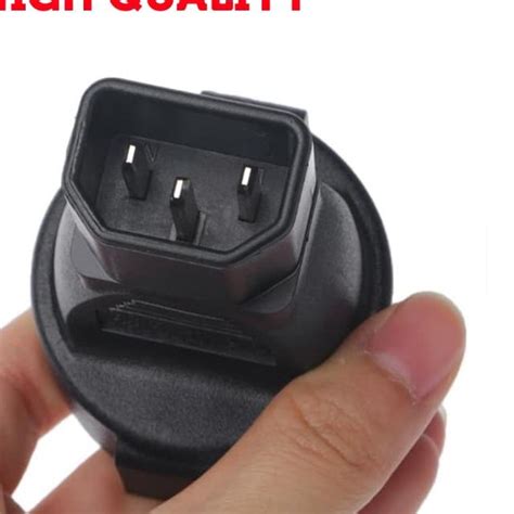 Jual Power Adapter C14 Male Untuk Pdu Converter Ke Socket Kaki Dua 10a Shopee Indonesia