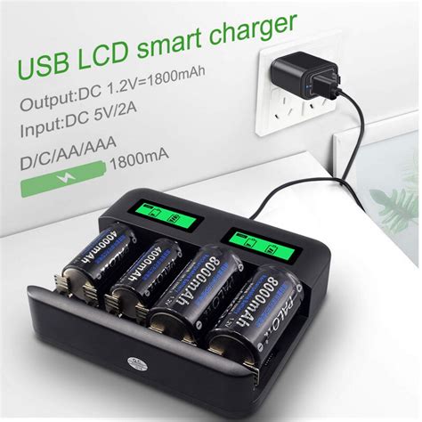 8 Slots Lcd Display Usb For Aa Sc C D Size Recharg Vicedeal