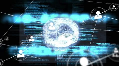 Human Brain And Network Connections Animation Over Digital Data And