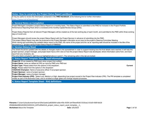 SOLUTION Project Status Report Excel Template Studypool
