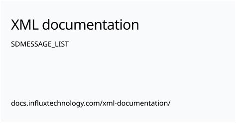 SDMESSAGE LIST XML Documentation