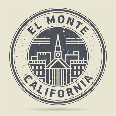 Grunge Rubber Stamp Or Label With Text El Monte California Stock