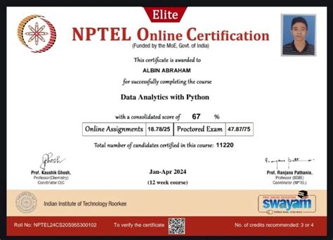 albin abraham on linkedin nptel dataanalyticswithpython swayam python