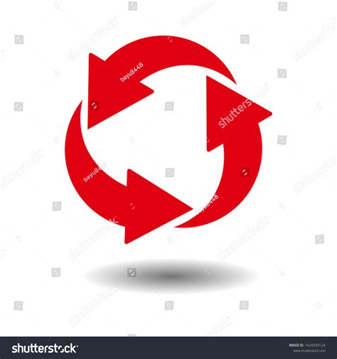 Circular Three Red Arrows Rotate On Stock Vector Royalty Free Shutterstock